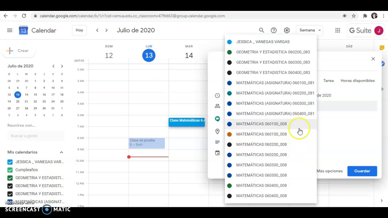 Como programar una clase desde Classroom - YouTube