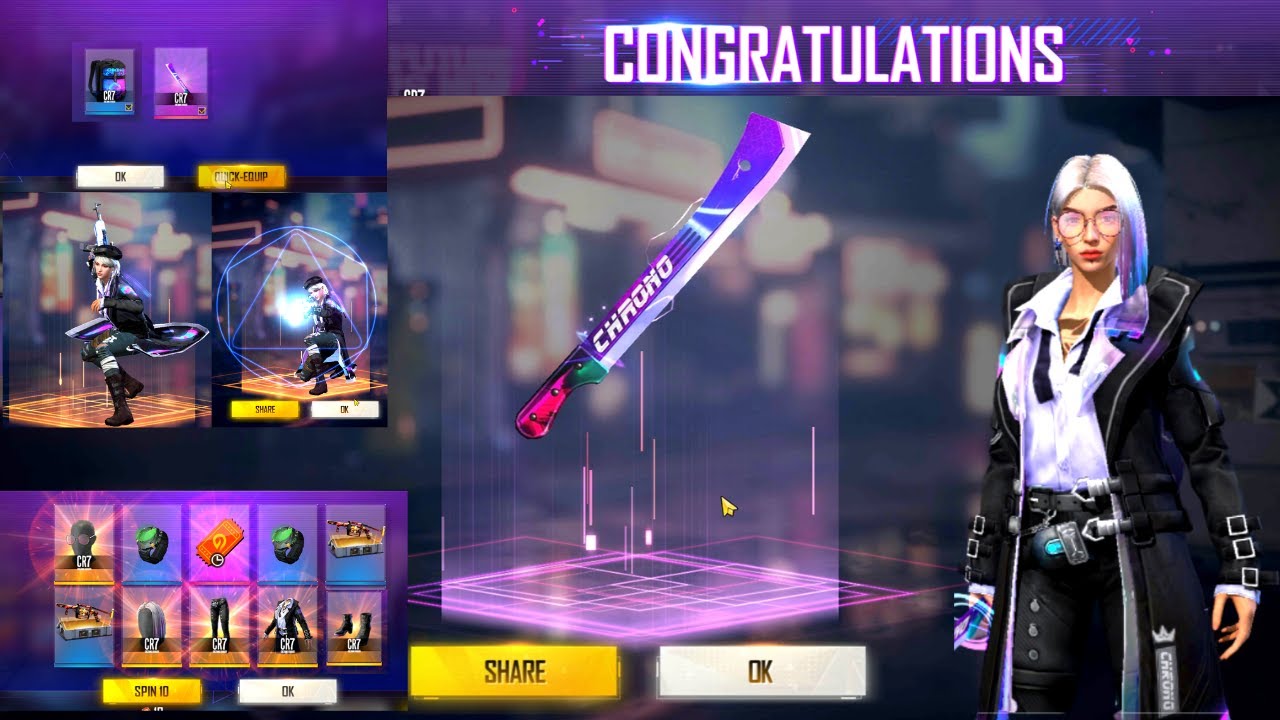 CHRONO ADVANCE BOUNTY - CR7 CYBER BLADE| MP5 SKIN| CR7 CHASER BUNDLE ...