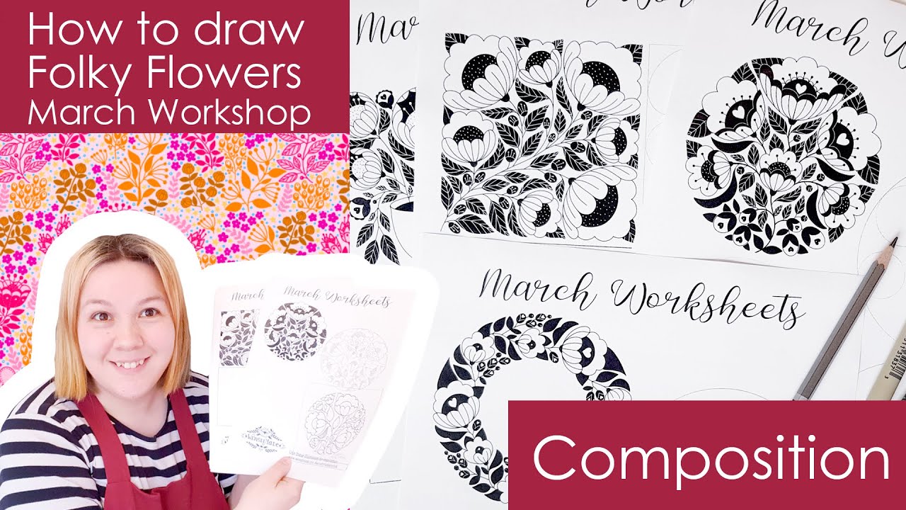 How to draw flowers | March - Mini Monthly Workshop with tutorial and ...