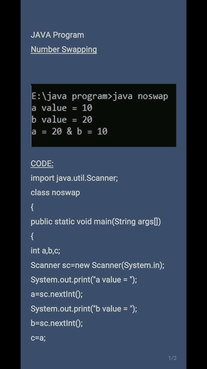 Swap numbers using temporary variable #shorts #java #swapnumber # ...