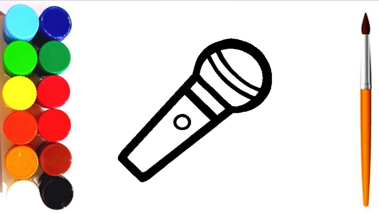 HOW TO DRAW A MICROPHONE 🎤🎧 FOR KIDS | DRAWING, PAINTING AND COLORING # ...