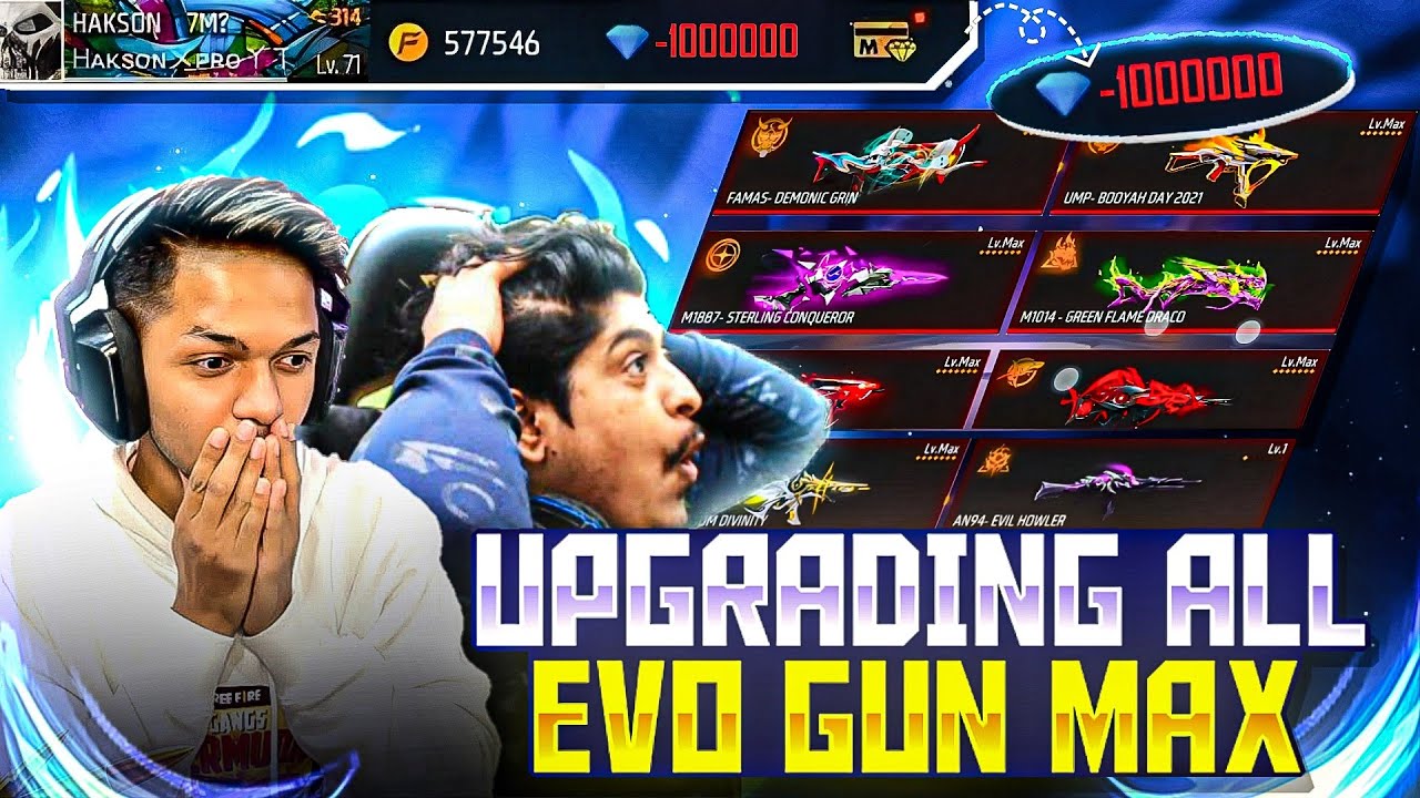 Upgrading All Evo Gun Skins Max With More Than 150000 Diamonds 😱 No ...