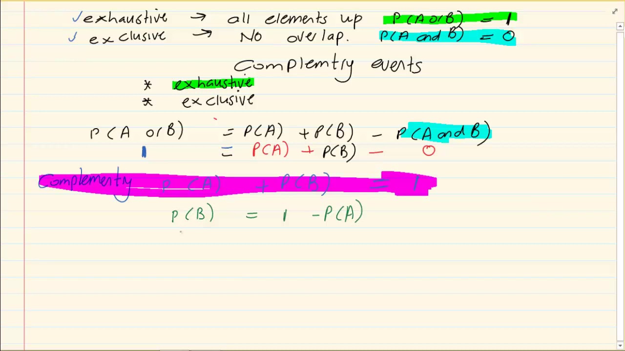 Grade 10: Probability: Understanding Complementry Events - YouTube