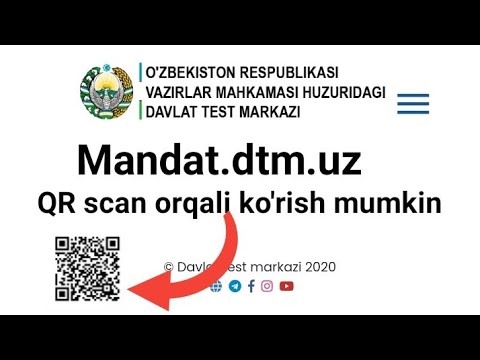 MANDAT DTM UZ / QR SCAN SHTRIX CODE orqali ko'rish usullari