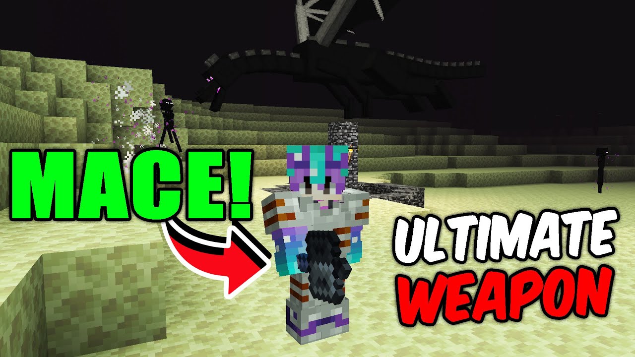 I Defeated EnderDragon Using Most Powerful Weapon MACE in 1.21 - YouTube