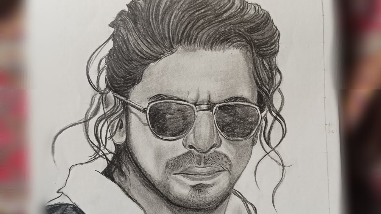 Shah rukh khan Portrait drawing in pencil sketch || Srk's Pathaan look ...