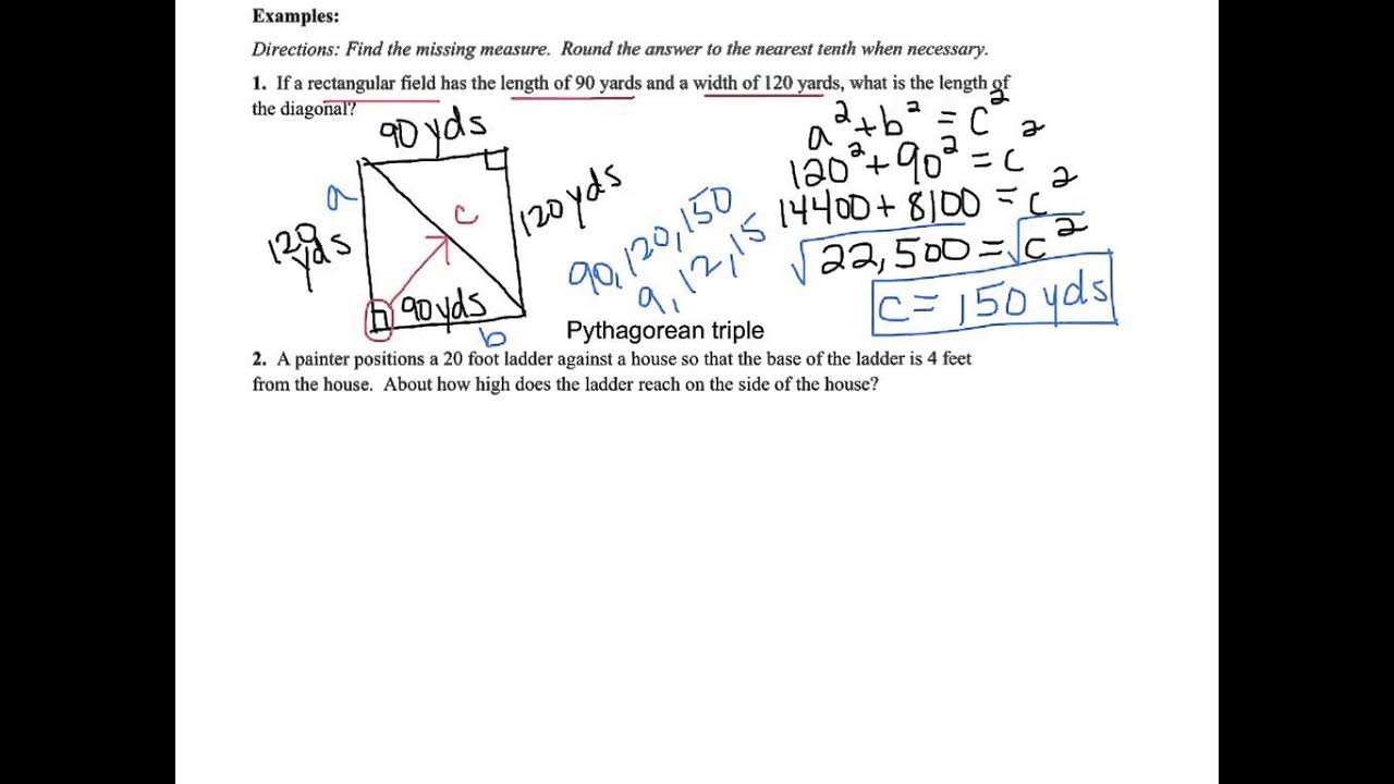 Pythagorean Theorem Word Problems - YouTube
