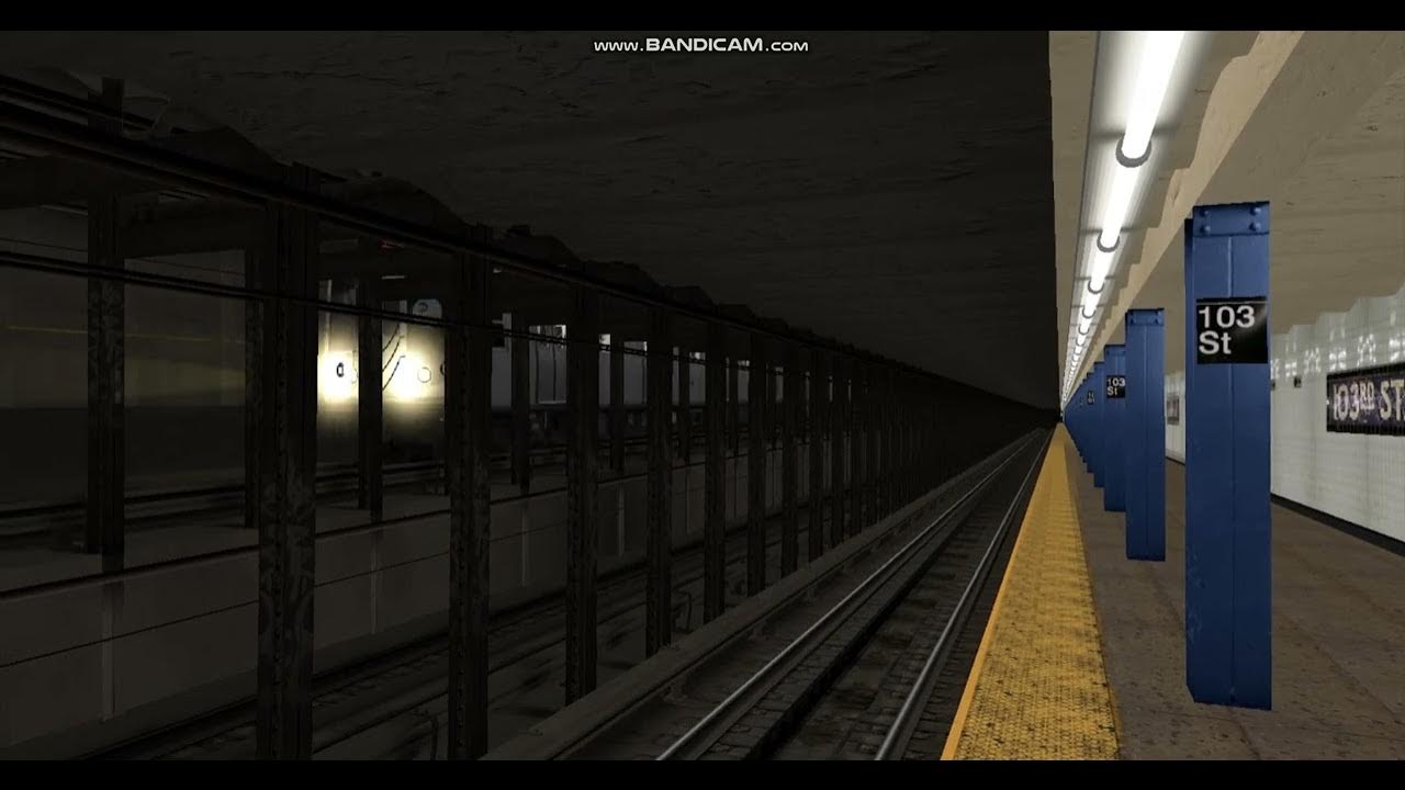 NYCT OpenBVE 205th Street Bound R160B Alstom Siemens mixed consists bypassing 103rd St - YouTube