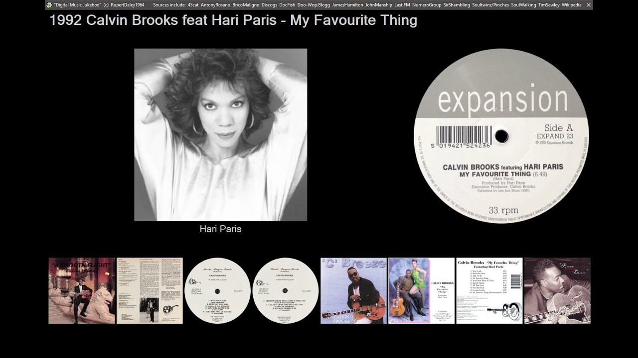 1992 SLOW: Calvin Brooks featuring Hari Paris - My Favourite Thing ...