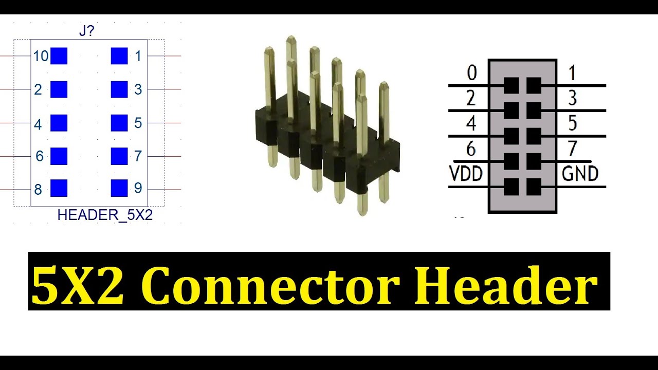 4. Schematic Symbol for 5X2Header Connector - YouTube