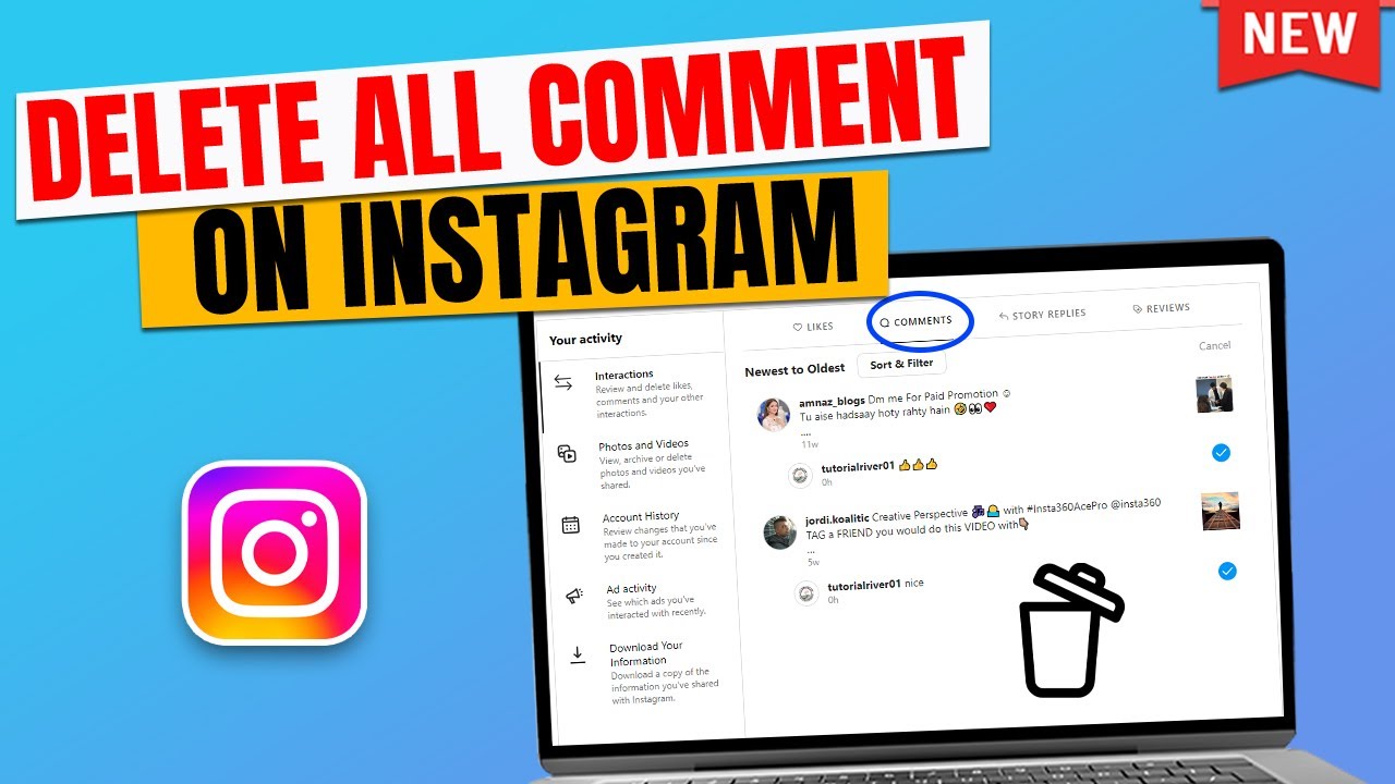 How to Delete all your comments on Instagram in PC 2025 [ Easy Way ...