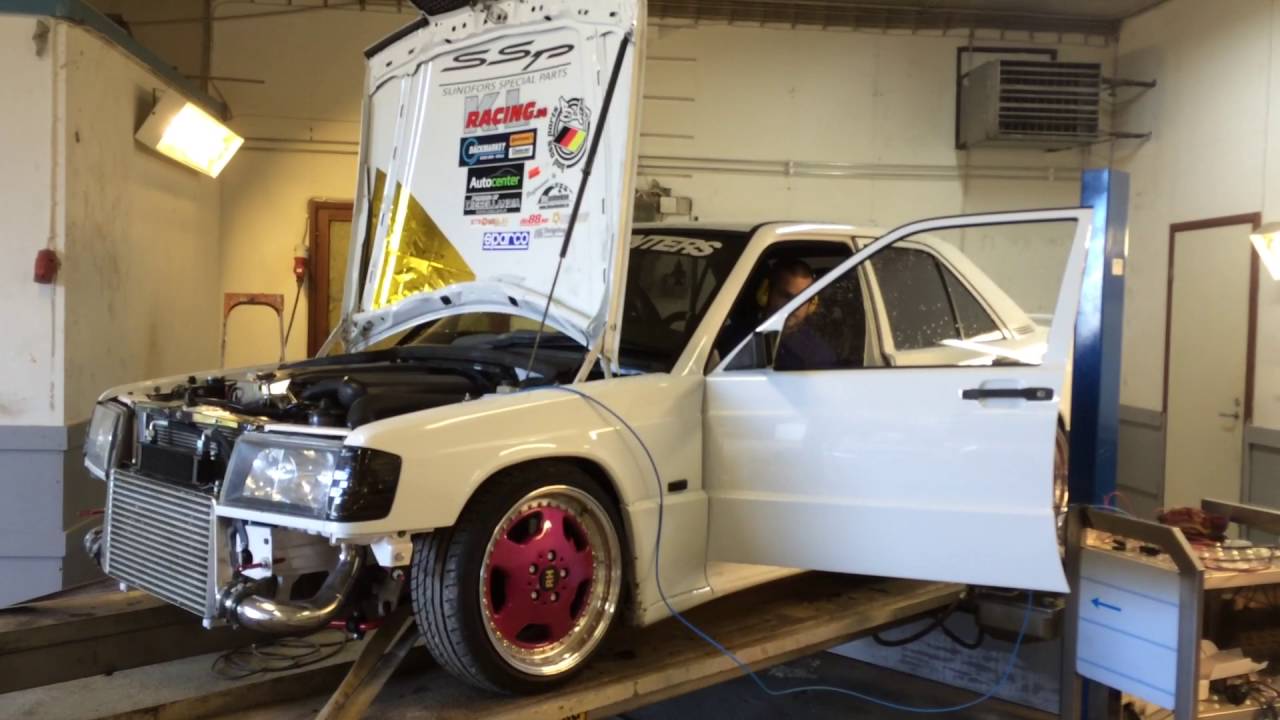 MB 190 om605 superturbo dyno - YouTube