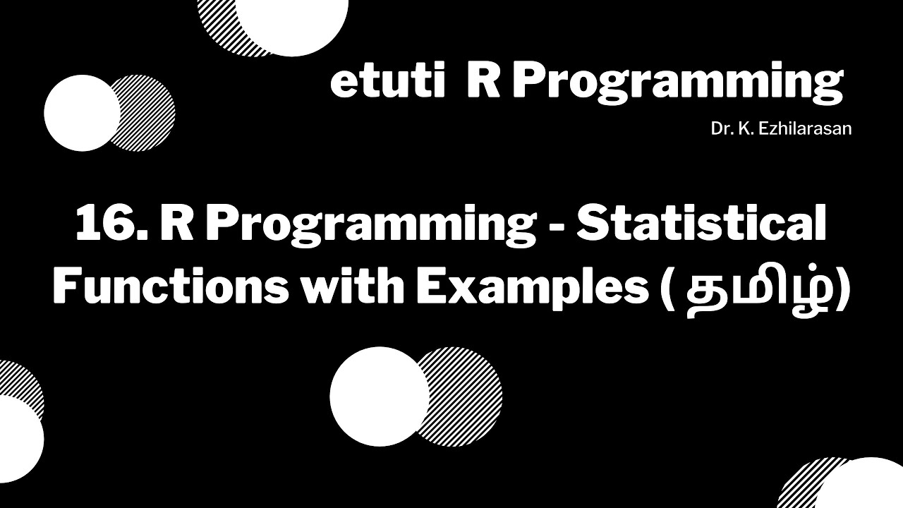 16. R Programming - Statistical Functions with Examples ( தமிழ்) - YouTube