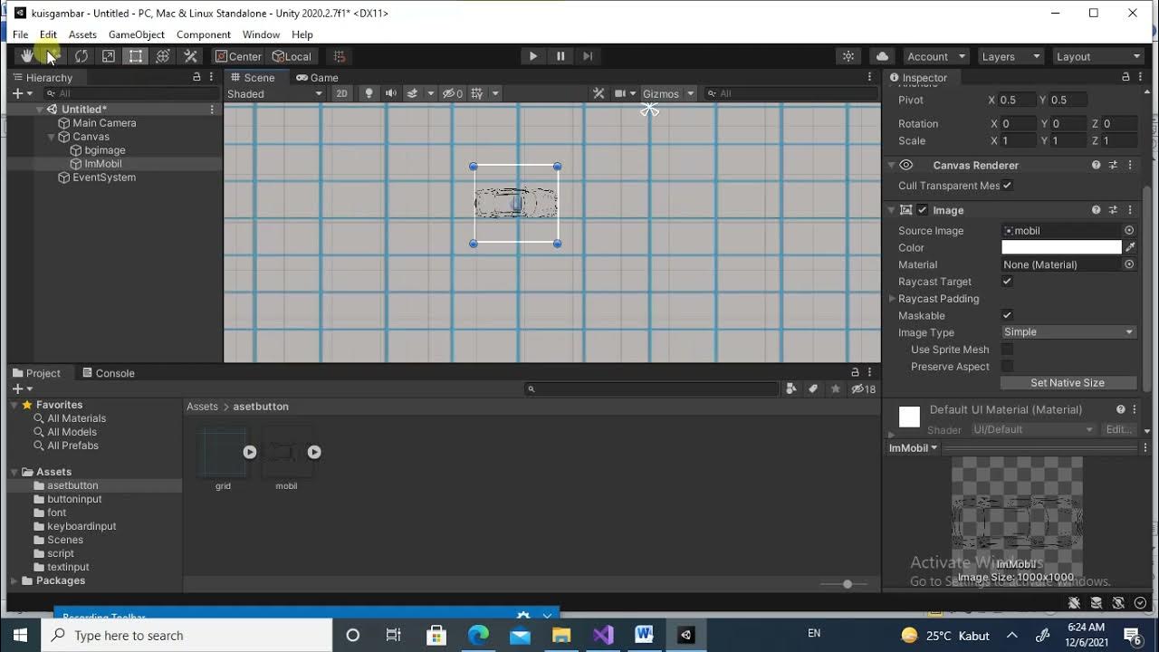 menggerakan objek dengan keyboard menggunakan Unity - YouTube