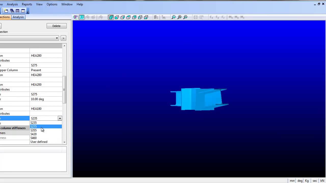 EC3 Connections - Beam to Column Welded with Stiffeners - YouTube