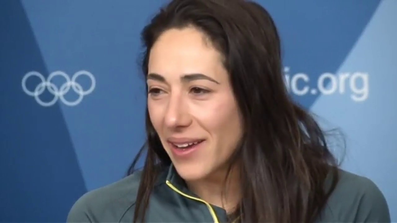 Olympic champion freestyle skier Lydia lassila in Press conference in ...
