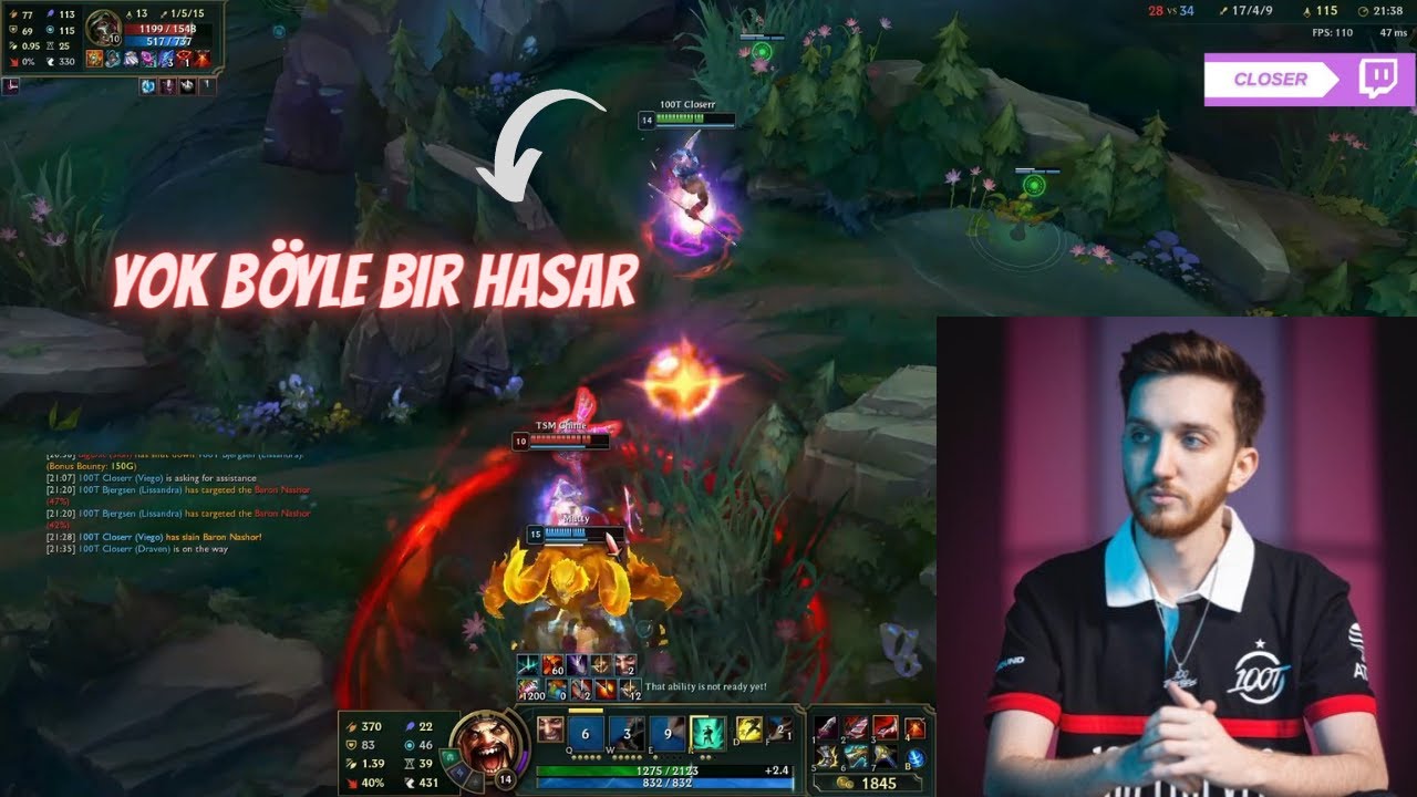 CLOSER'DAN İNANILMAZ DAMAGE...| LOL YAYIN ANLARI #05 !ÇEKİLİŞ @Closerr ...