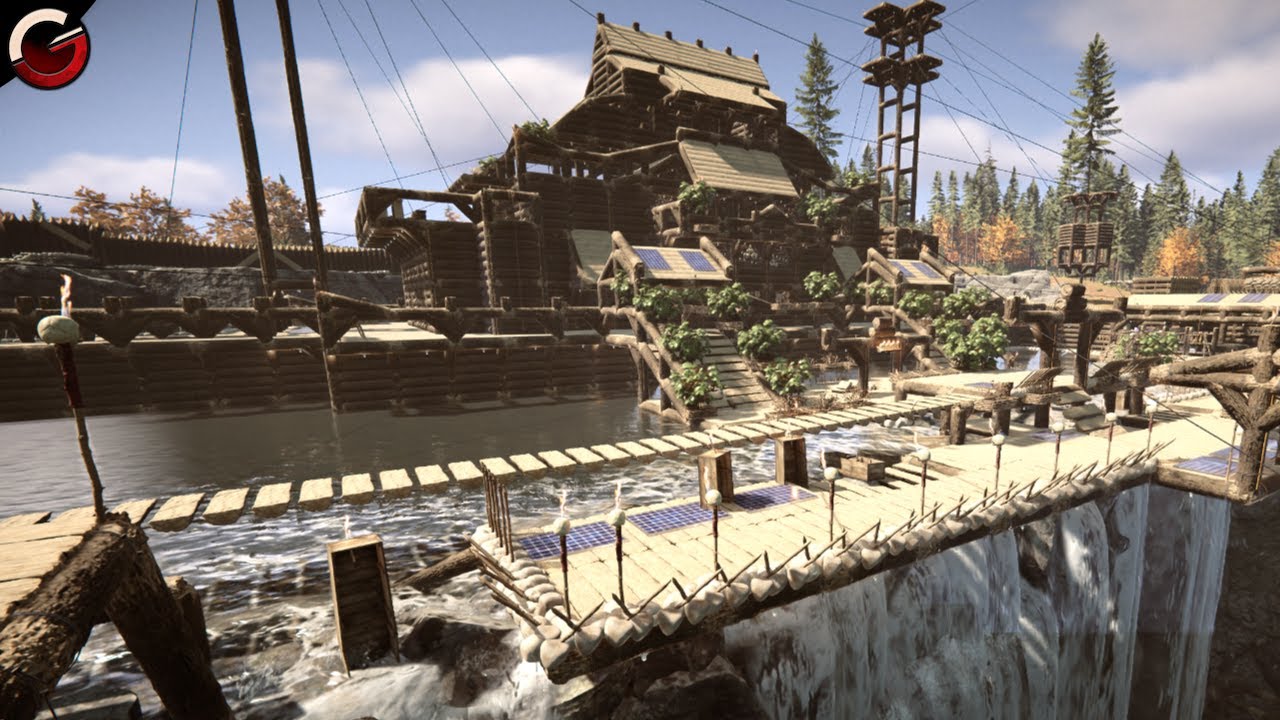 INSANE WATERFALL BASE! How to Build A Modern Base | Sons Of The Forest ...