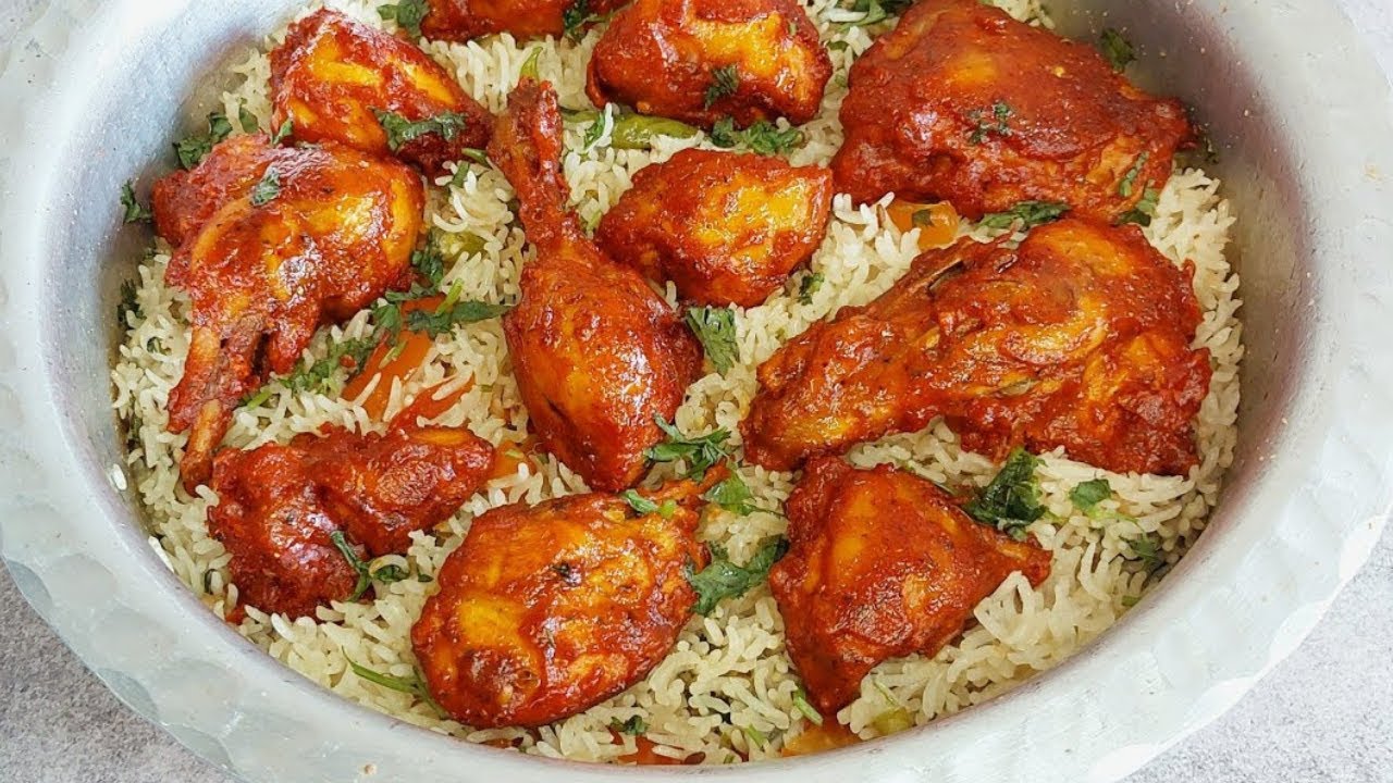 Fried Chicken Pulao | Dawat Style Quick Fried Chicken Pulao Platter ...