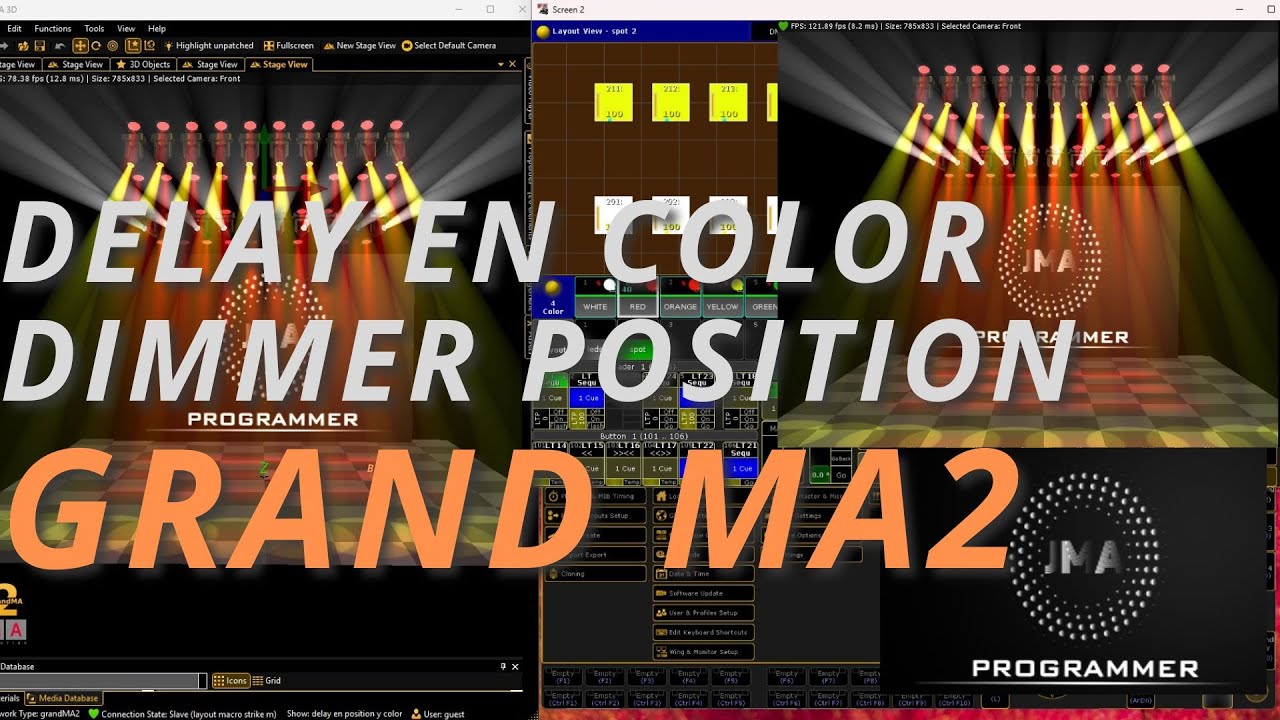 delay en color, dimmer y position grandMA2 - YouTube