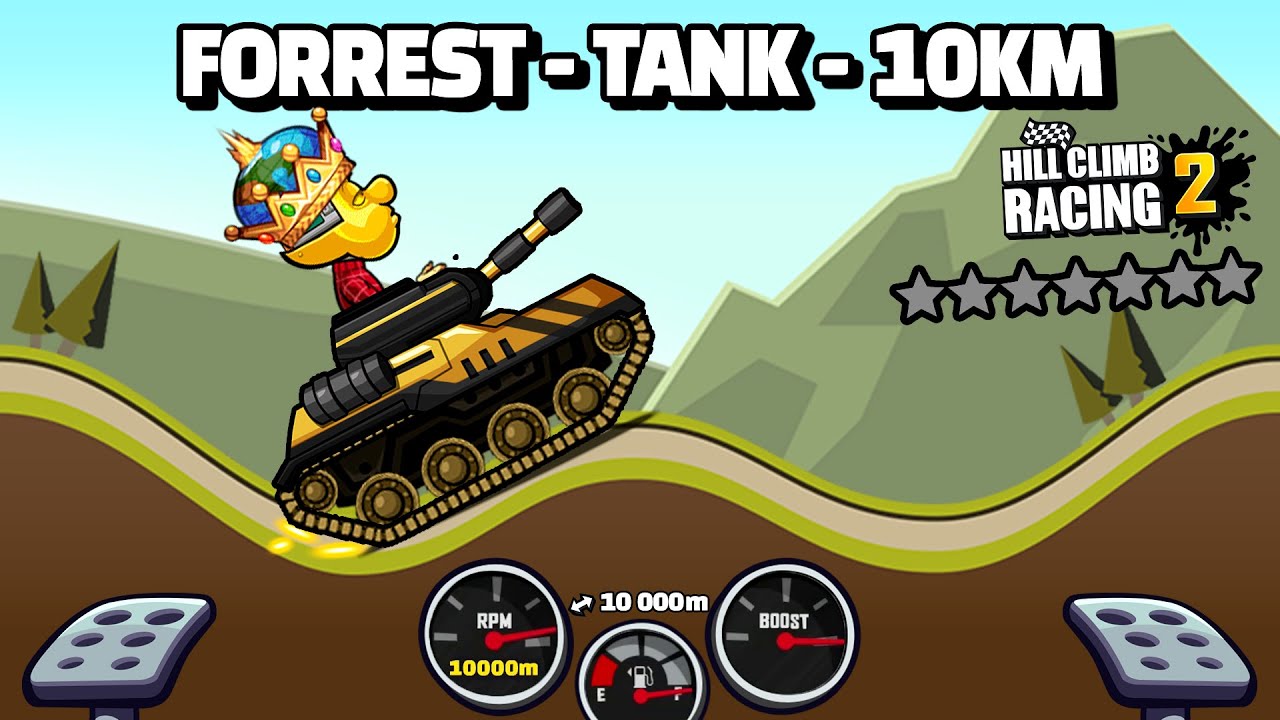 Hill Climb Racing 2 - 10km TANK in FOREST - YouTube