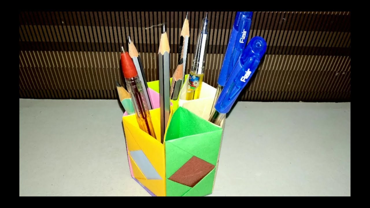 PAPER PEN HOLDER EASY - YouTube