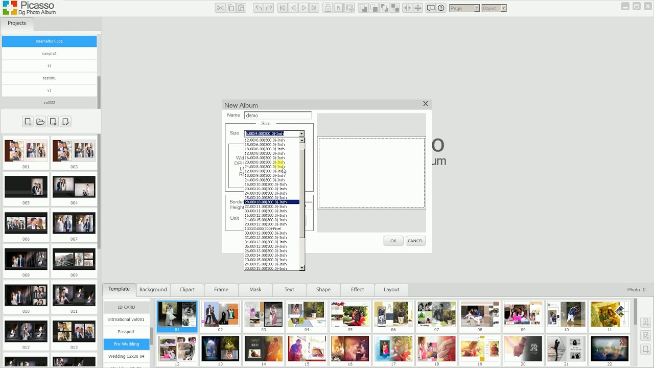 Picasso dg photo album Introduction and new project creation with any ...