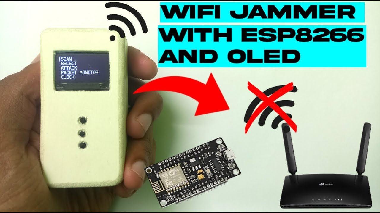 How to make wifi jammer || with esp8266 and OLED display || পোর্টেবল wifi জ্যামার - YouTube