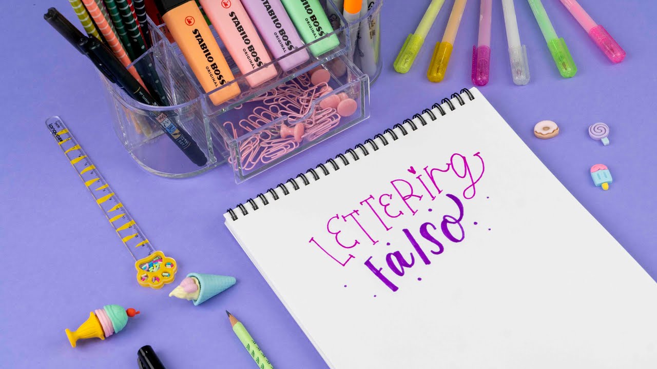 Como hacer LETTERING FALSO | Tutorial paso a paso ️ - YouTube