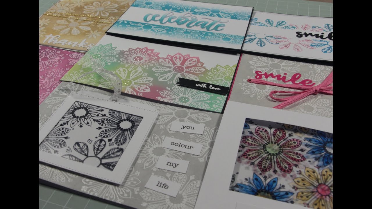 8 Cards 1 stamp set - Crazy Daisies Craftwork Cards - YouTube