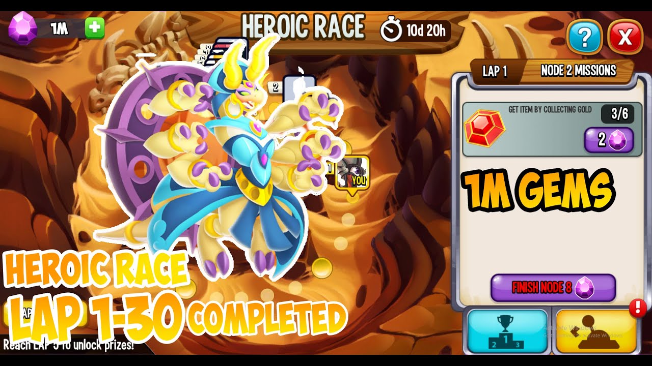 Dragon City: High Destiny Dragon | Heroic Race LAP 1 - 30 COMPLETED 😱 ...