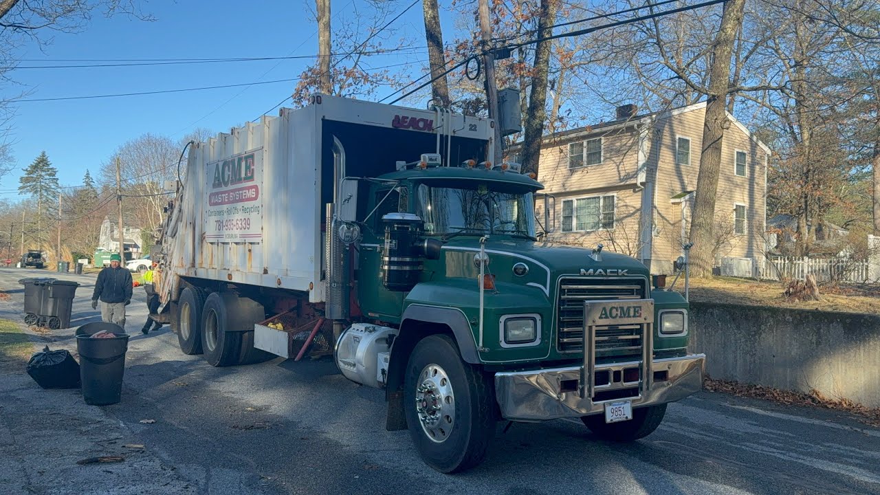 ACME Waste Systems 22 ~ 2001 Mack RD Leach 2RII Rear Loader - YouTube