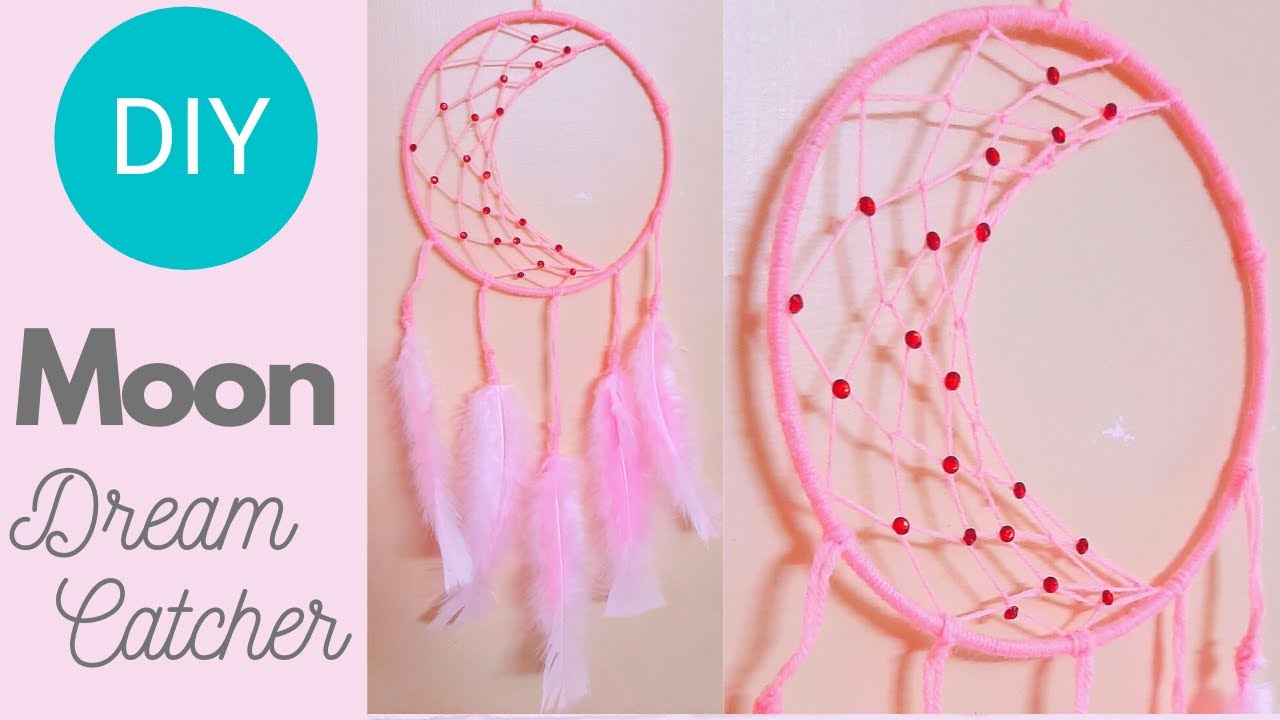 How to make a Crescent Moon Dream Catcher | DIY Super Easy Dream ...