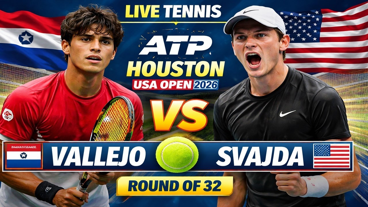Adolfo Daniel Vallejo vs Zachary Svajda 🎾LIVE TENNIS ATP HOUSTON USA ...