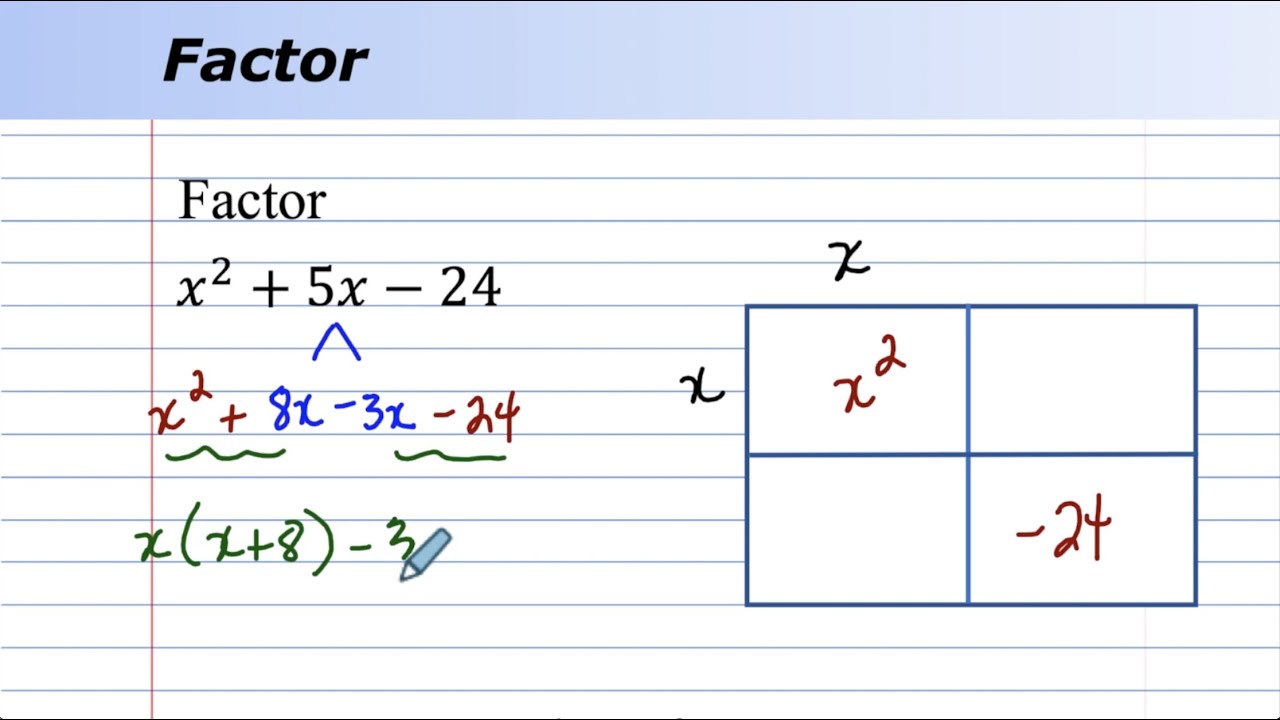 Factor a trinomial a = 1 (9) - YouTube