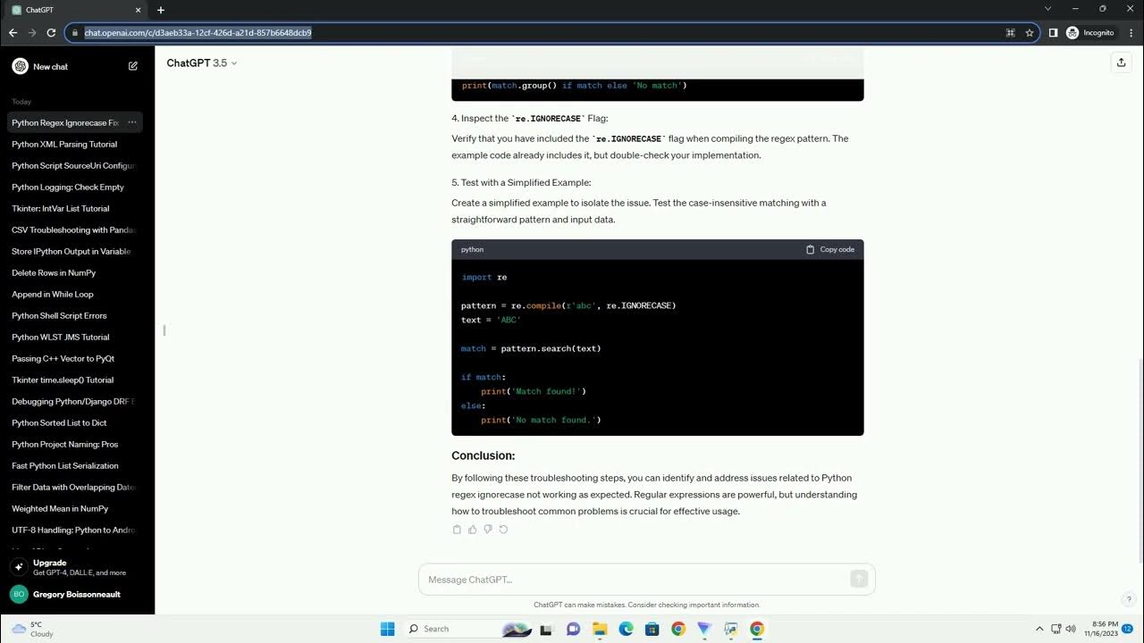 Python regex ignorecase not working - YouTube