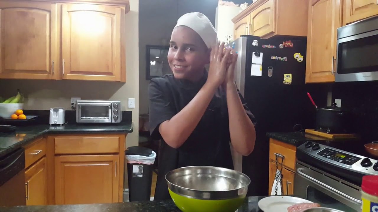 Funny Chef Making Rice Patty Burger - YouTube