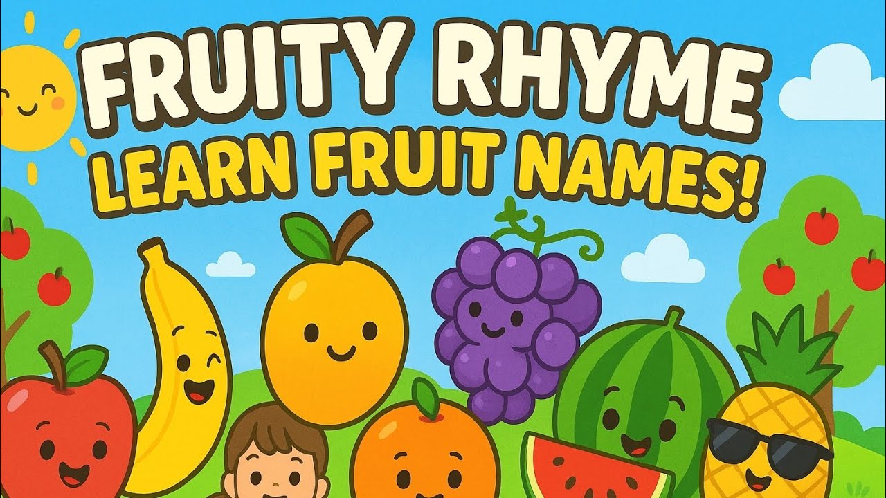 Fruity Rhyme for Kids 🍎🍌 | Learn Fruit Names with Fun Animated Song ...