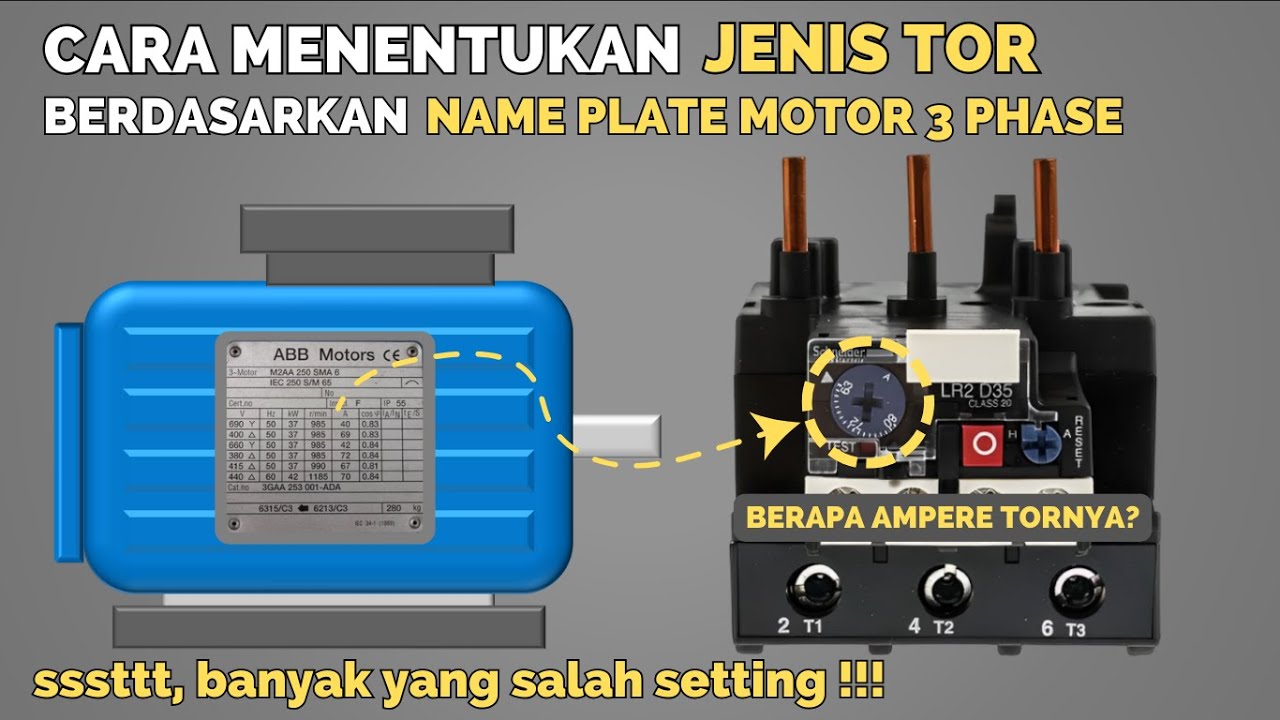 CARA SETTING THERMAL OVERLOAD RELAY MOTOR 3 PHASE | MENENTUKAN JENIS ...
