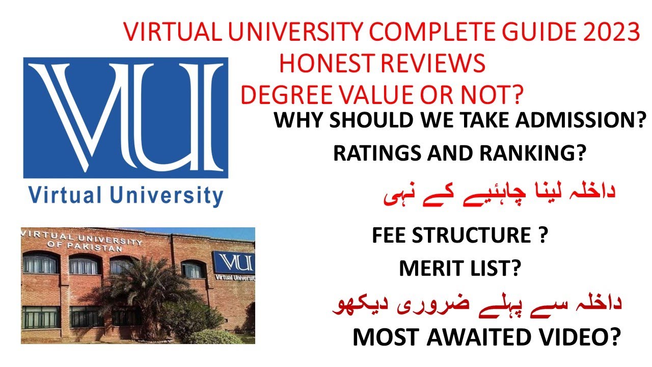 VIRTUAL UNIVERSITY COMPLETE GUIDE 2023|| rating or ranking || degree ...