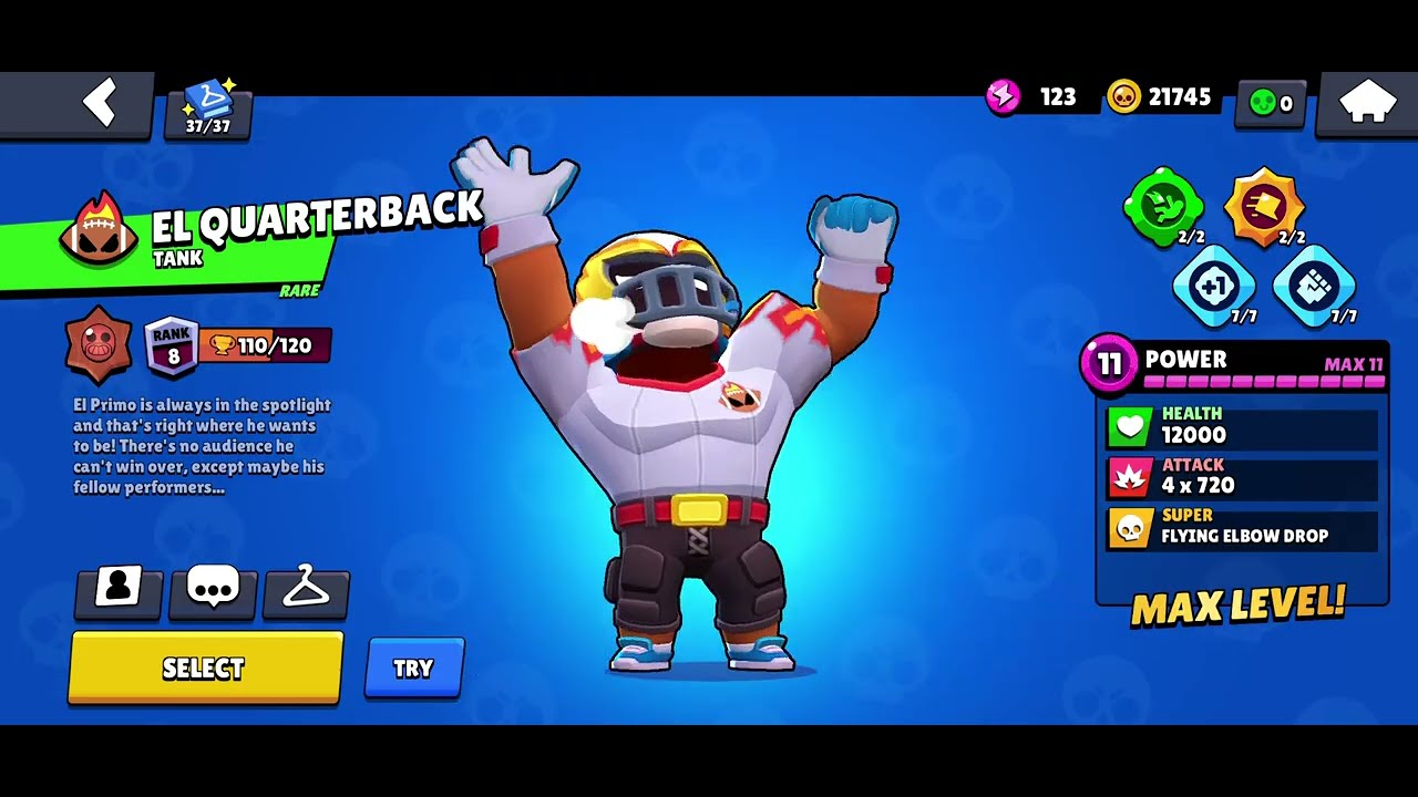 All El QUARTERBACK SKIN Animations In Brawl Stars! - YouTube