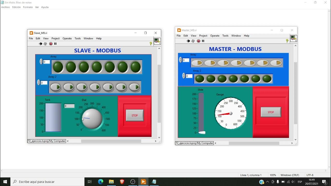 Protocolo de comunicación MODBUS SLAVE/MASTER (LABVIEW) - YouTube