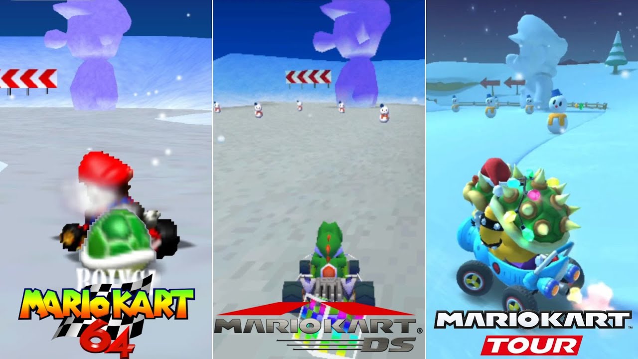 Evolution Of N64 Frappe Snowland Course In Mario Kart Games [1996-2020 ...