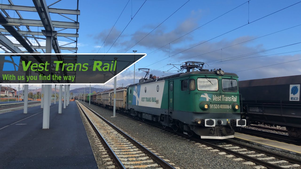 Marfar cu busteni, Vest Trans Rail, in Gara Deva - YouTube