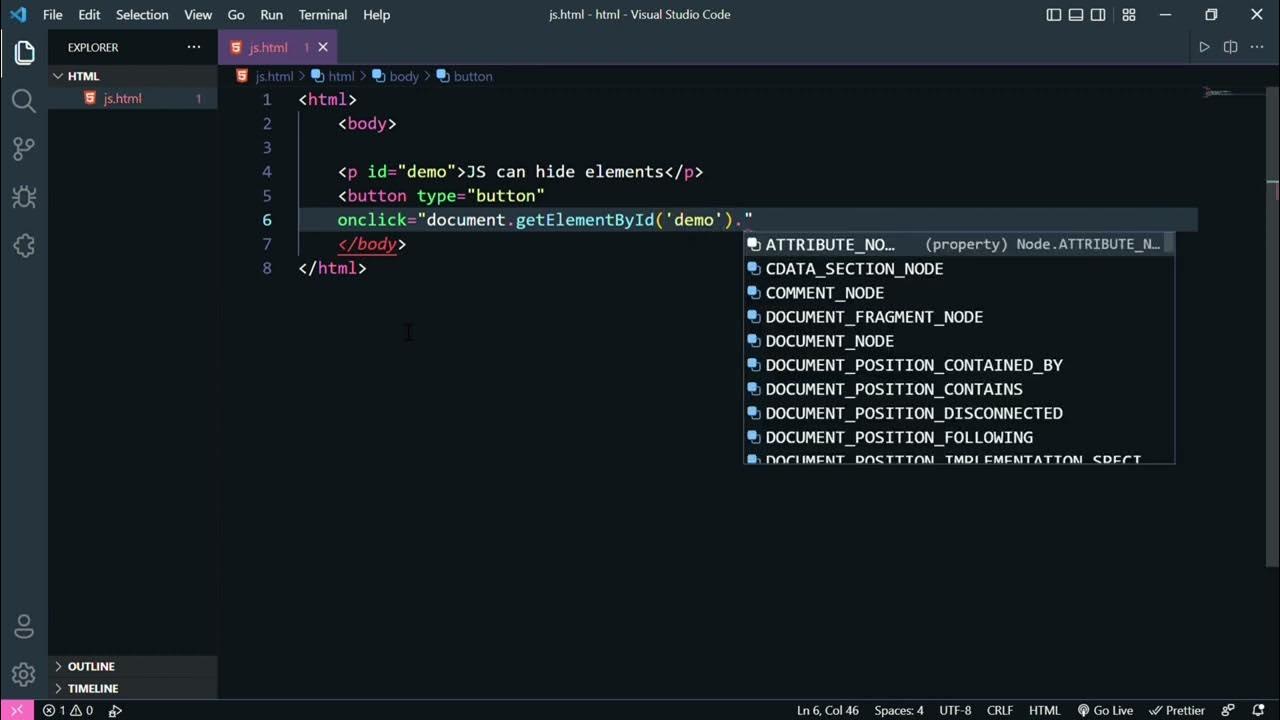 HTML Tutorial(Javascript) - Hide HTML elements with Javascript #2 - YouTube