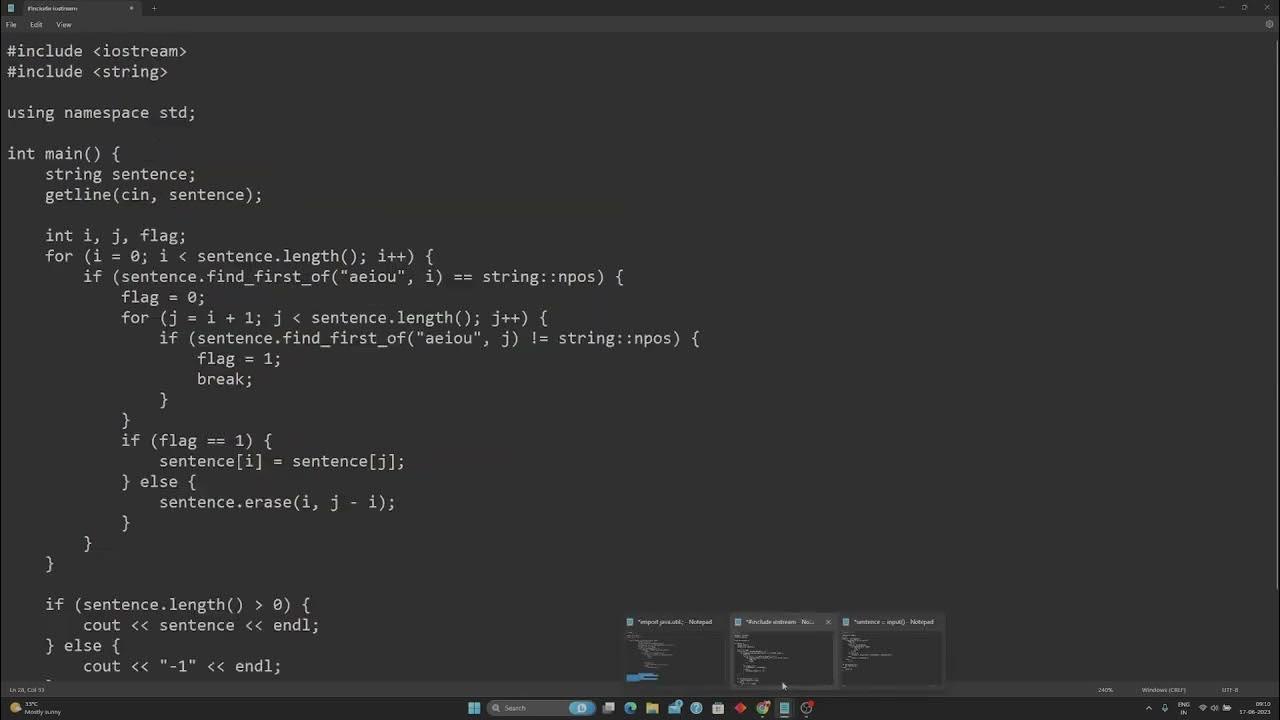 SkillRack- Daily Challenge - Constants to Vowels (Program Id: 7676) 17-06-23 - YouTube