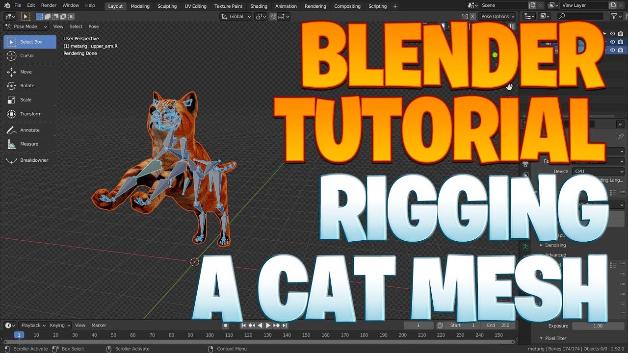Blender rigging series No. 5 - Rigging a cat mesh - YouTube