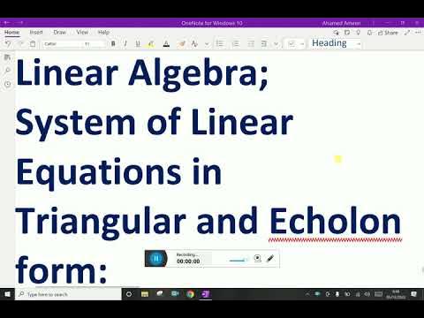 Linear Algebra : - ( System of Linear Equations in Triangular form ...