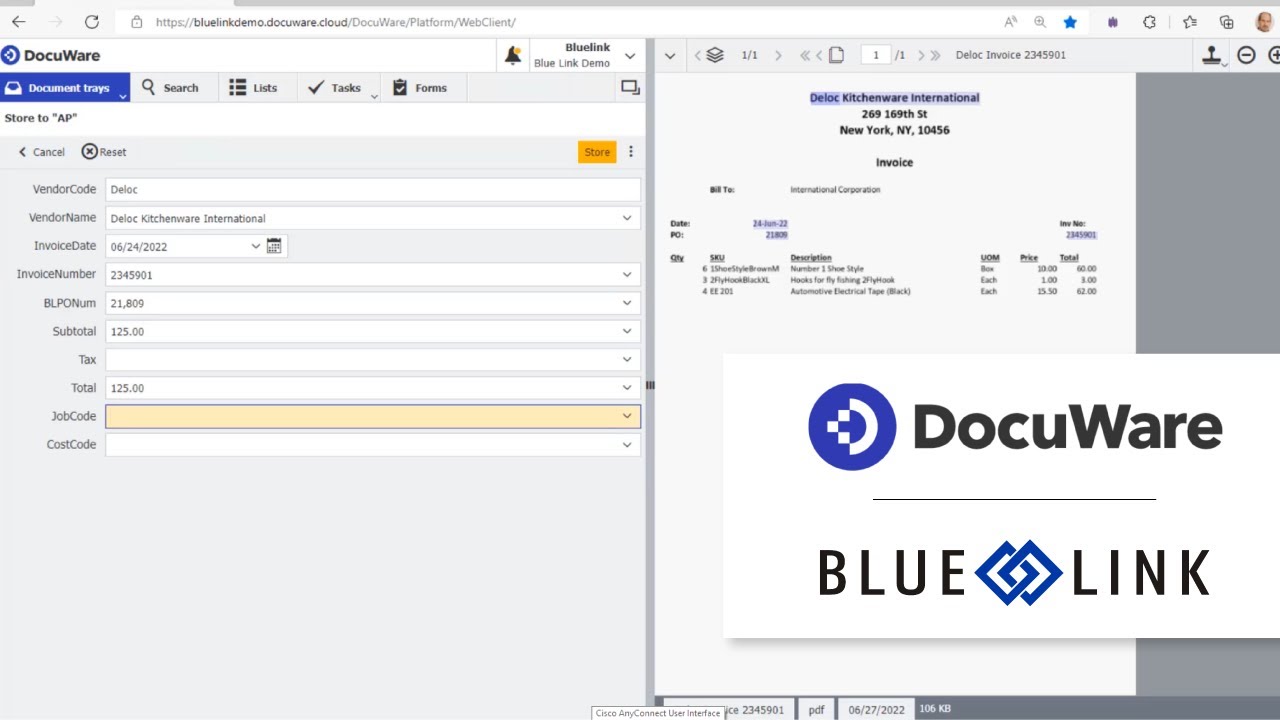 DocuWare & Blue Link ERP - Document Management and Indexing - YouTube