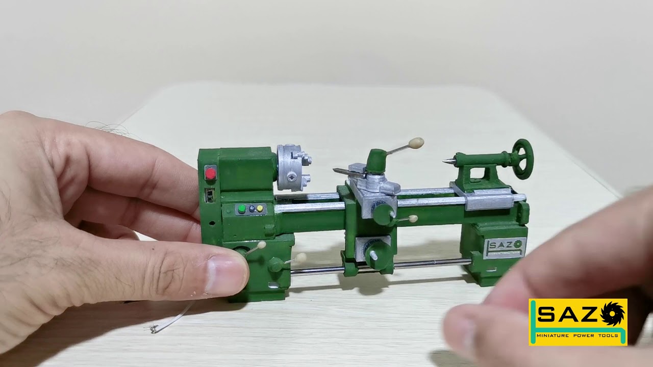 Mini SAZO Lathe Machine 28 x 65 mm - DIY Miniature Working home 3D ...